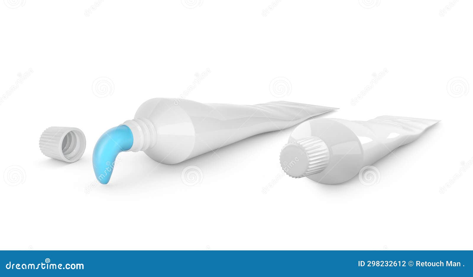 Tube of Toothpaste and Squeeze Toothpaste Out of a Toothpaste Tube on a ...