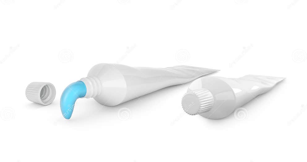 Tube of Toothpaste and Squeeze Toothpaste Out of a Toothpaste Tube on a ...