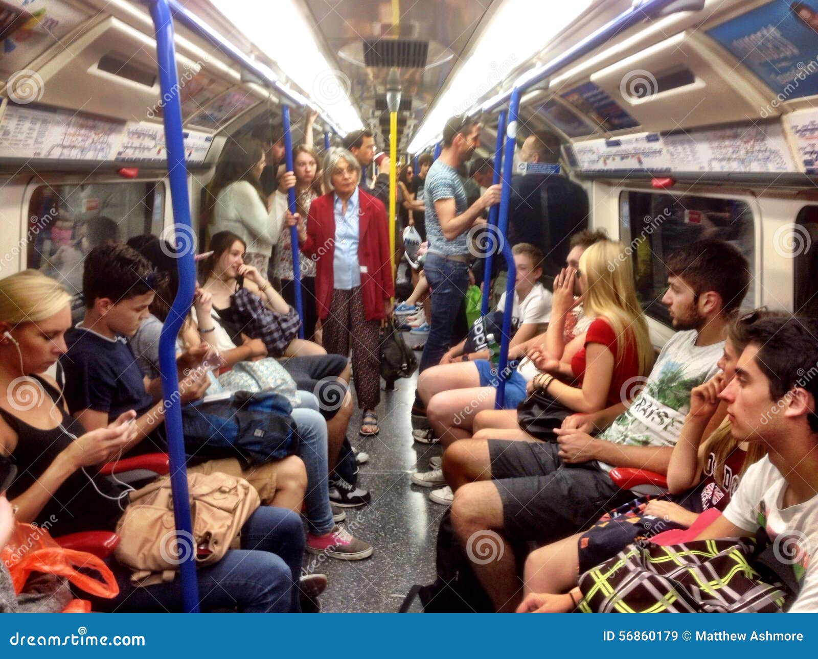 On a Tube Train on the London Underground. Editorial Stock Image ...