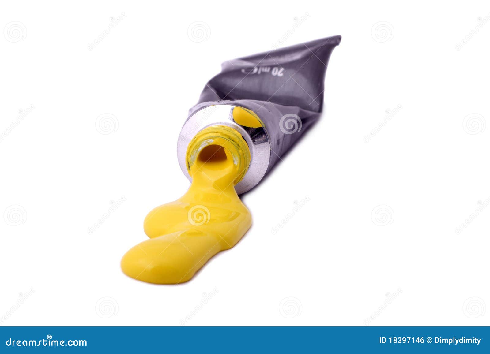 Tube with a yellow paint stock photo. Image of painting - 18397146