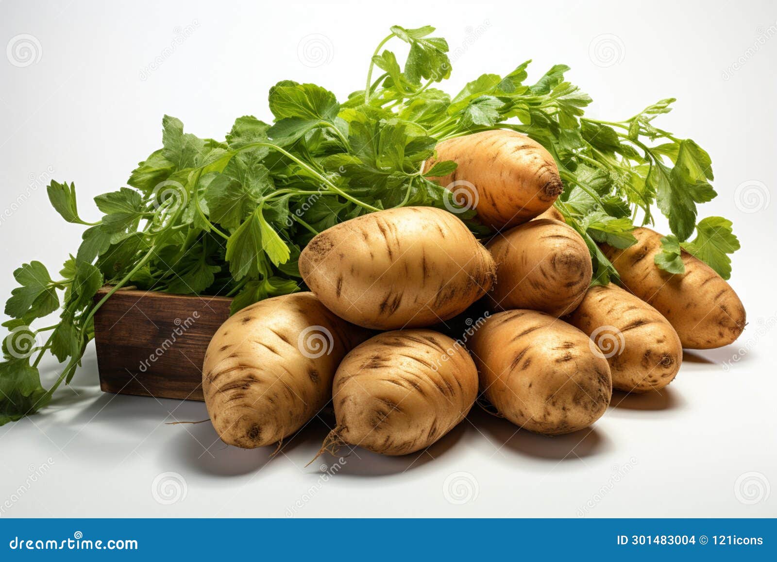 Tuber Vegetables on White Background Stock Illustration - Illustration ...