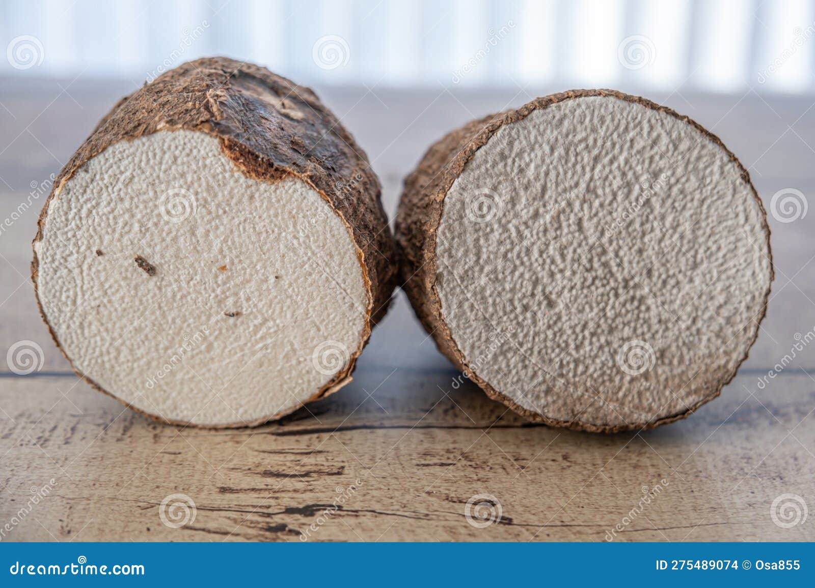 A Tuber of Yam Cut in Two Ready for Cooking Stock Photo - Image of ...