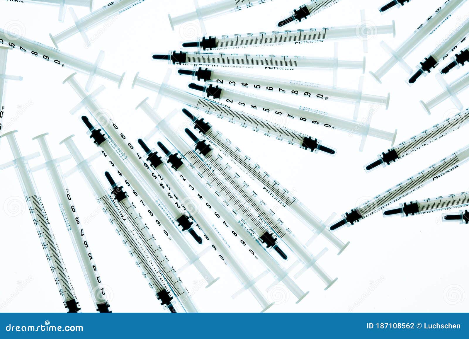 Tuberculin Injection Syringes on White Background Stock Photo - Image ...
