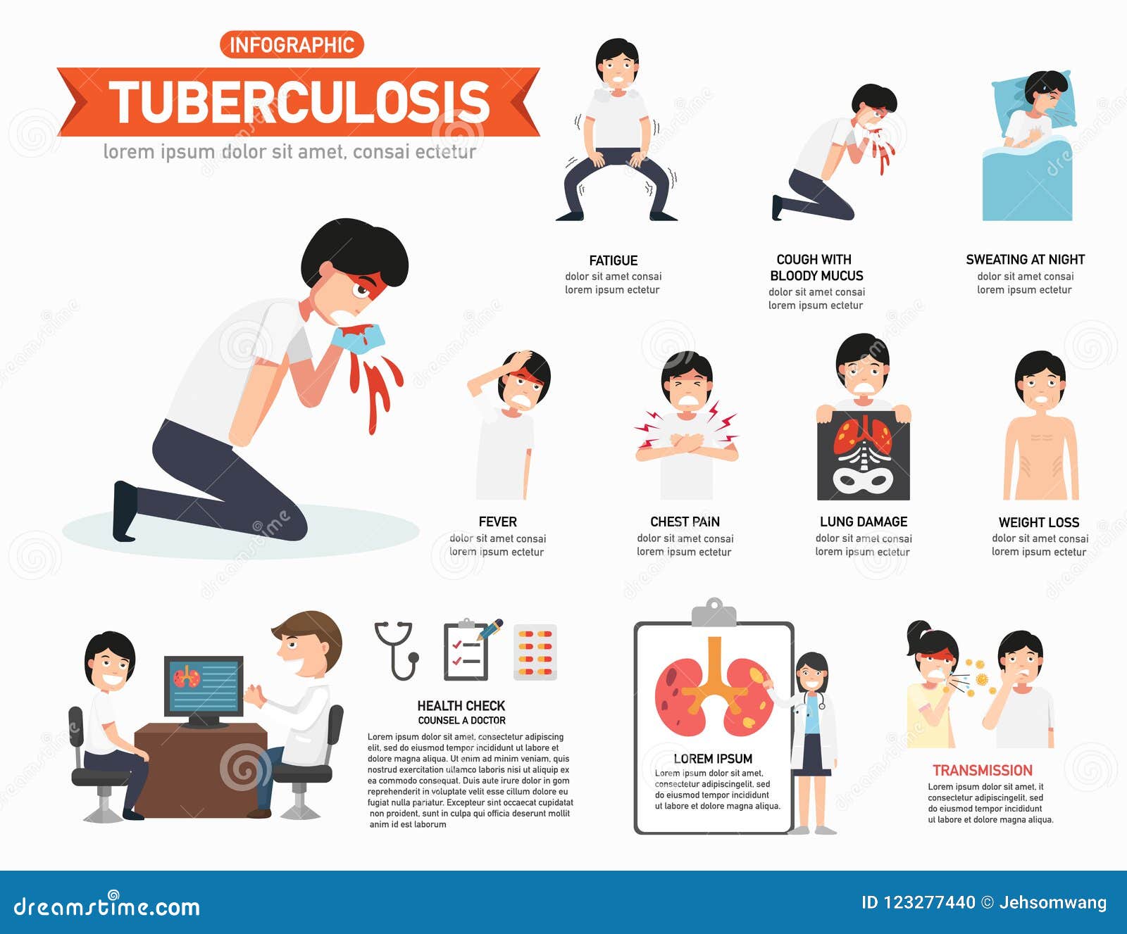 Tuberculosis infographic stock vector. Illustration of infection ...