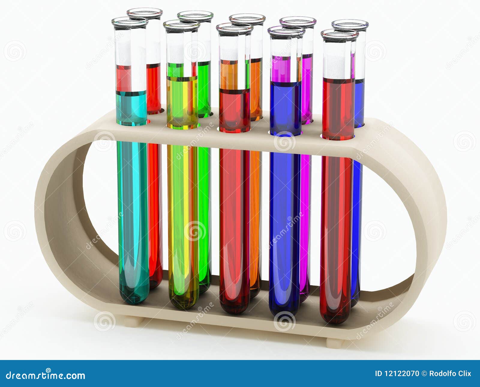 Tubes à Essai Remplis Dans Le Support Photo stock - Image: 12122070