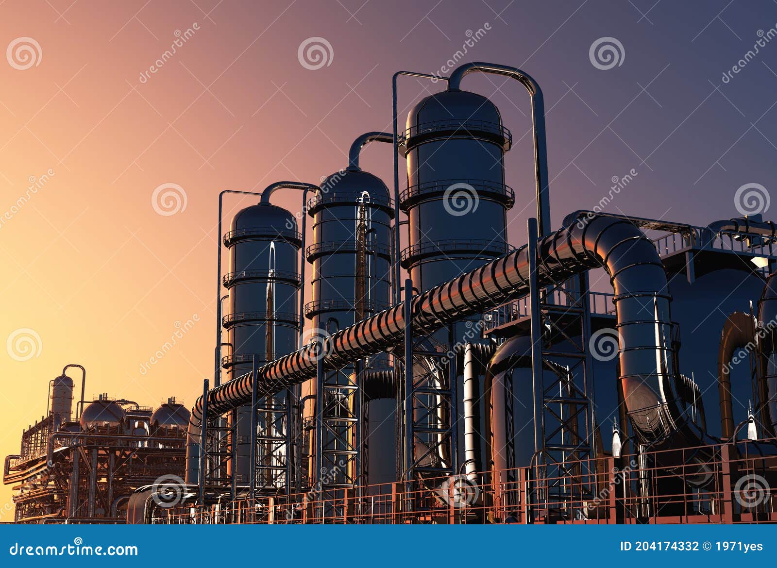 Tubes of factory stock illustration. Illustration of research - 204174332
