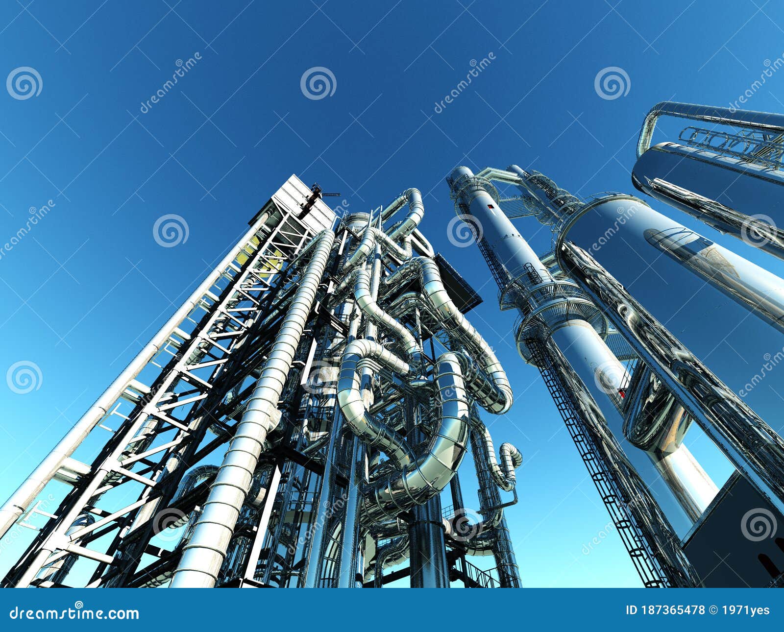 Tubes of factory stock illustration. Illustration of pollute - 187365478