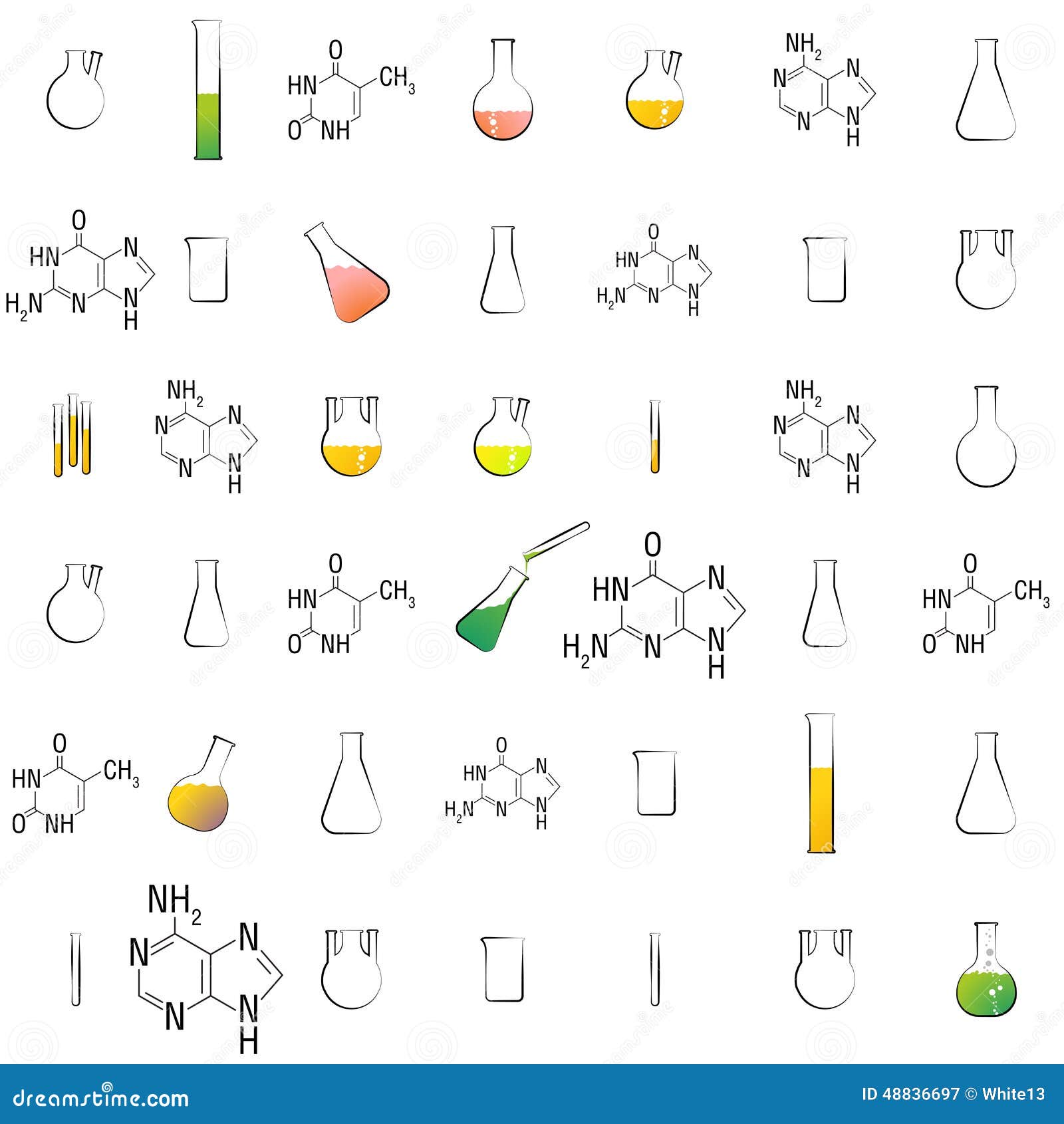 Tubes And Formulas Vector Background | CartoonDealer.com #48836697