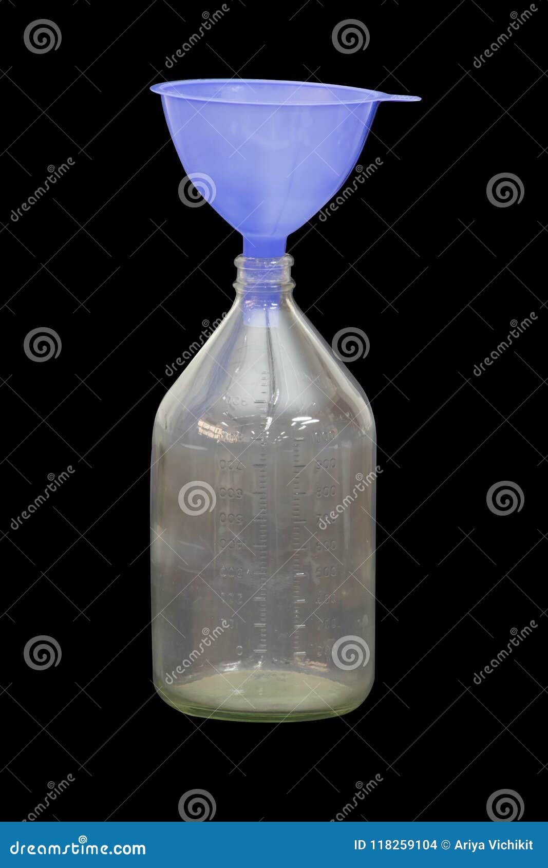 Bottle Measuring Plastic with Cone on Black Background with Cipping ...