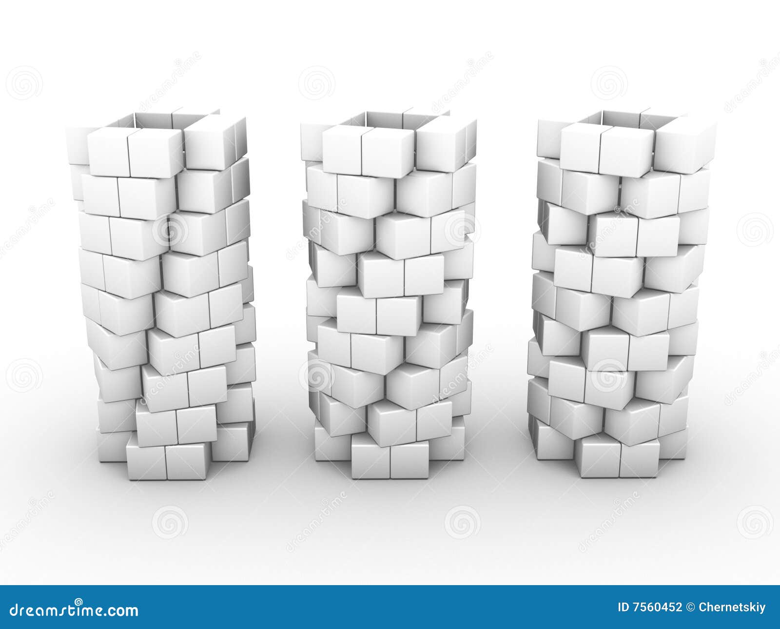 Tubes Made of Small White Cubes Stock Illustration - Illustration of ...
