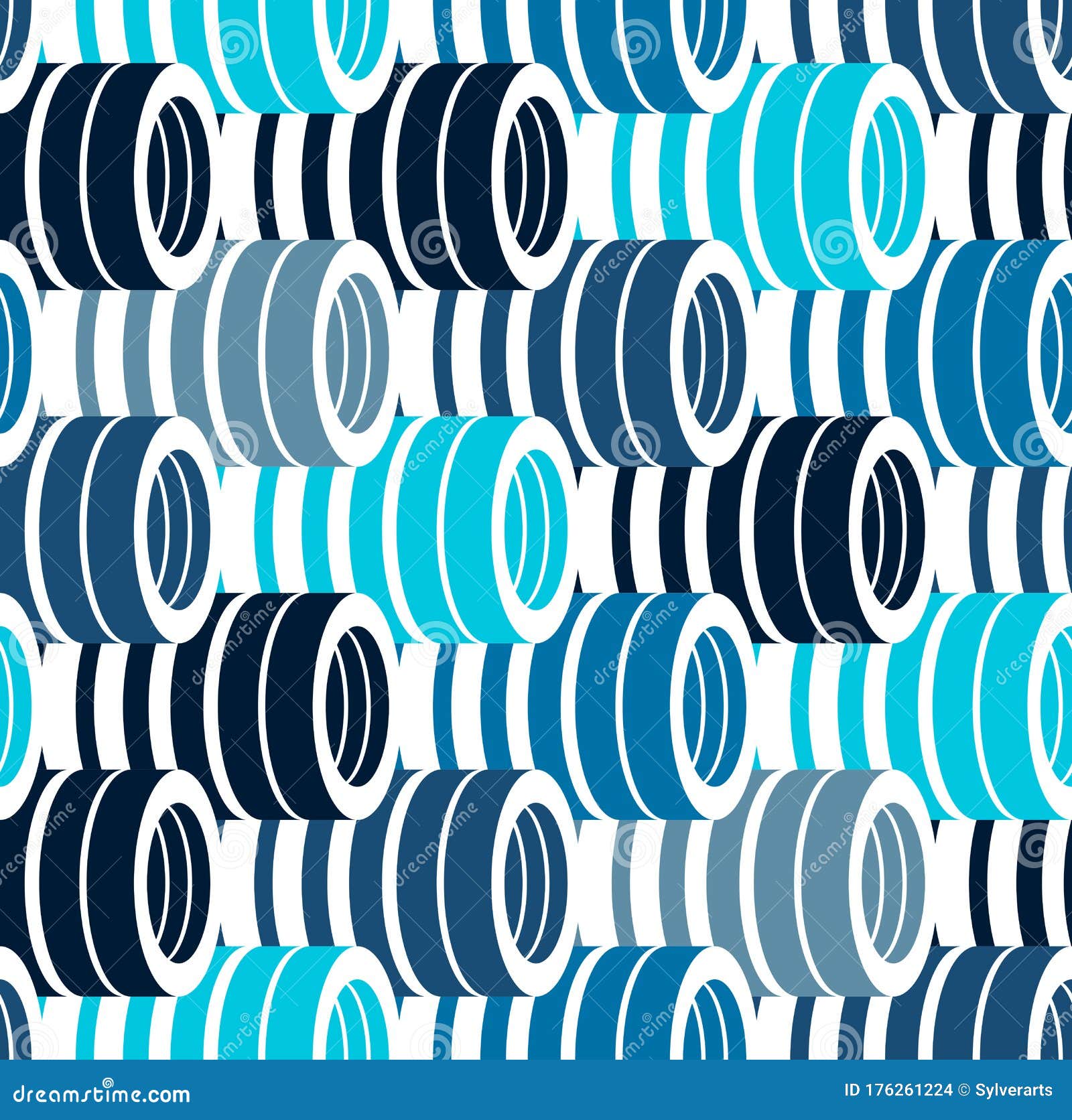 Tubes Op Art Seamless Vector Background, Repeat Tiling Optical Illusion ...