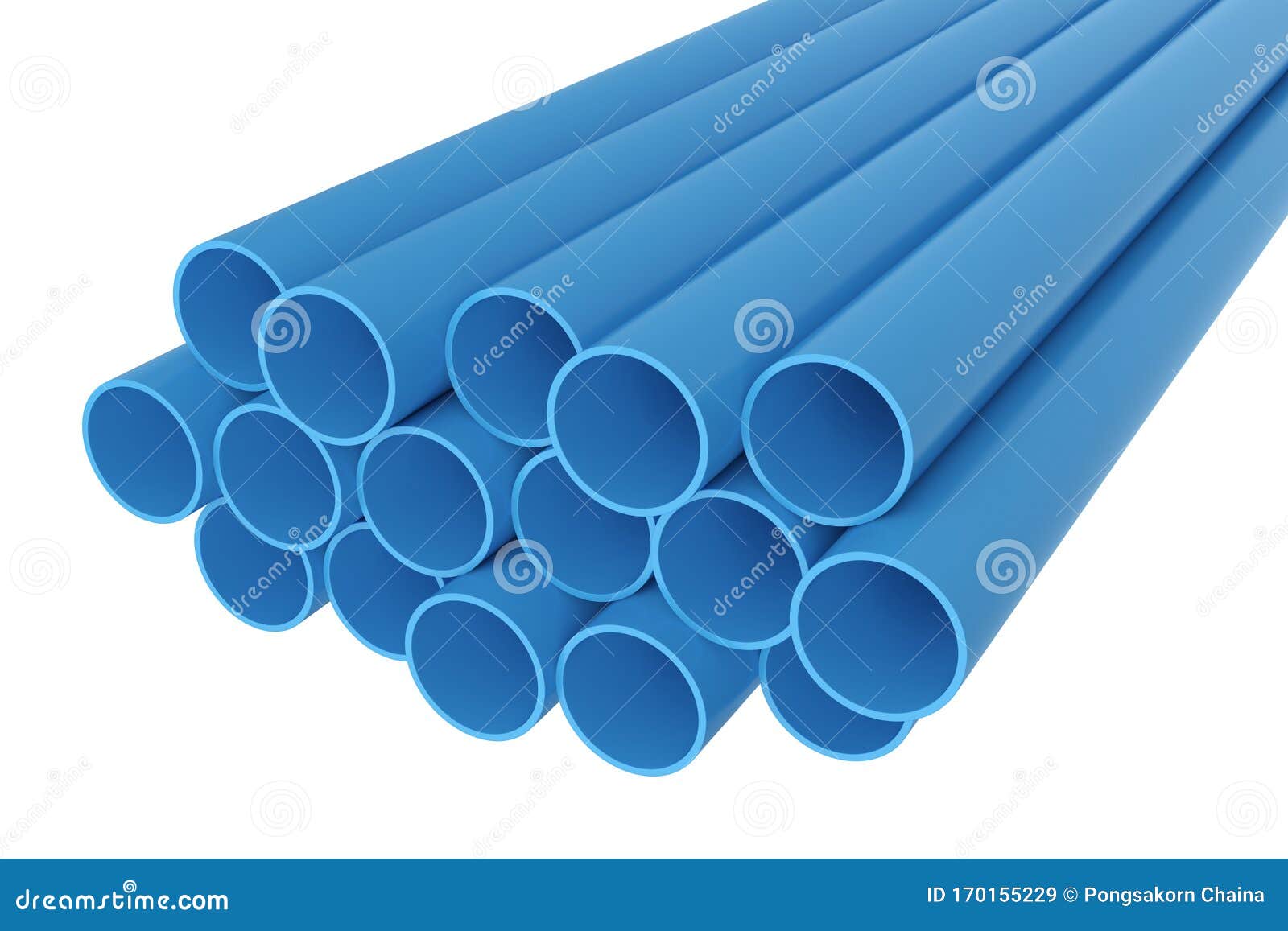 Tubes PVC Pipes Isolated on White Background, 3D Rendering Stock ...