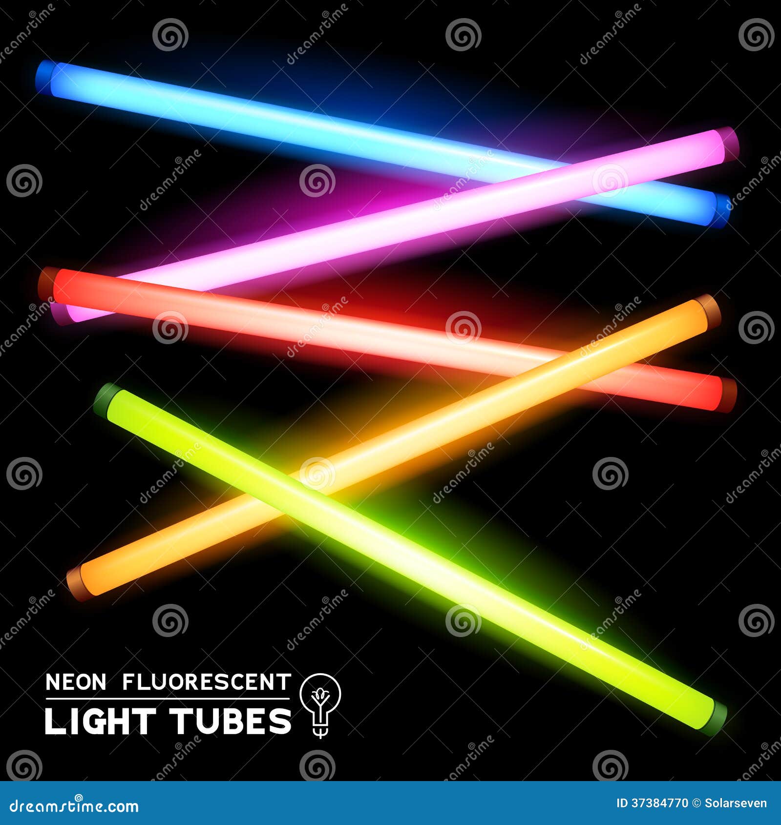 Tubi Al Neon Della Luce Fluorescente Illustrazione Vettoriale ...