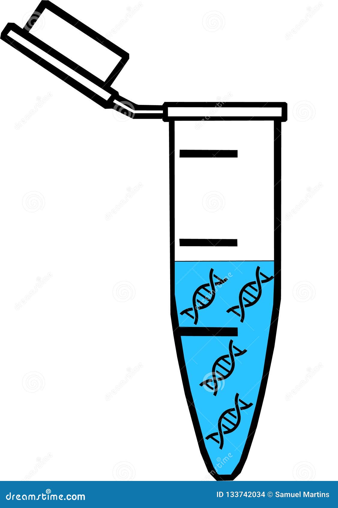 Tubo con la DNA stock de ilustración. Ilustración de envase - 133742034