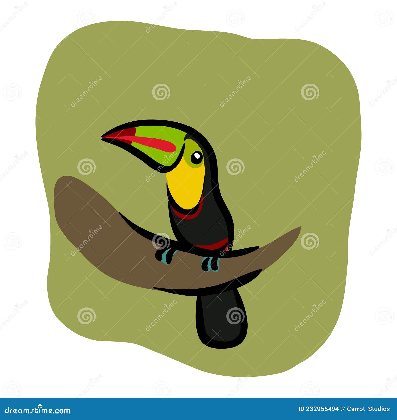 Tucan Bird Vector Illustration Stock Vector - Illustration of exotic ...