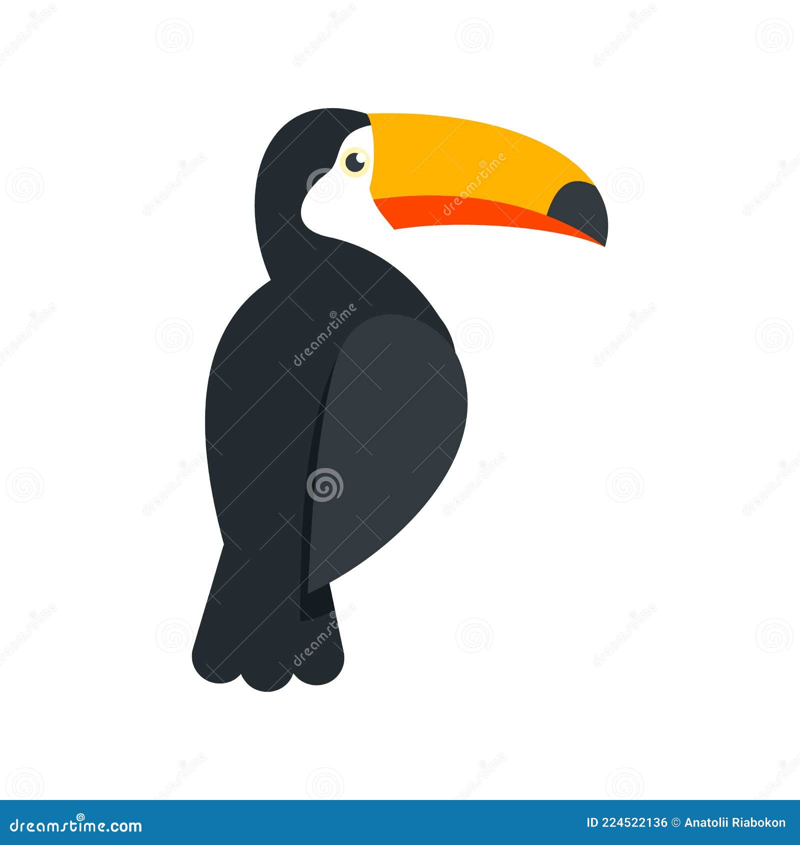 Tucan Icon Flat Isolated Vector Stock Vector - Illustration of tree ...