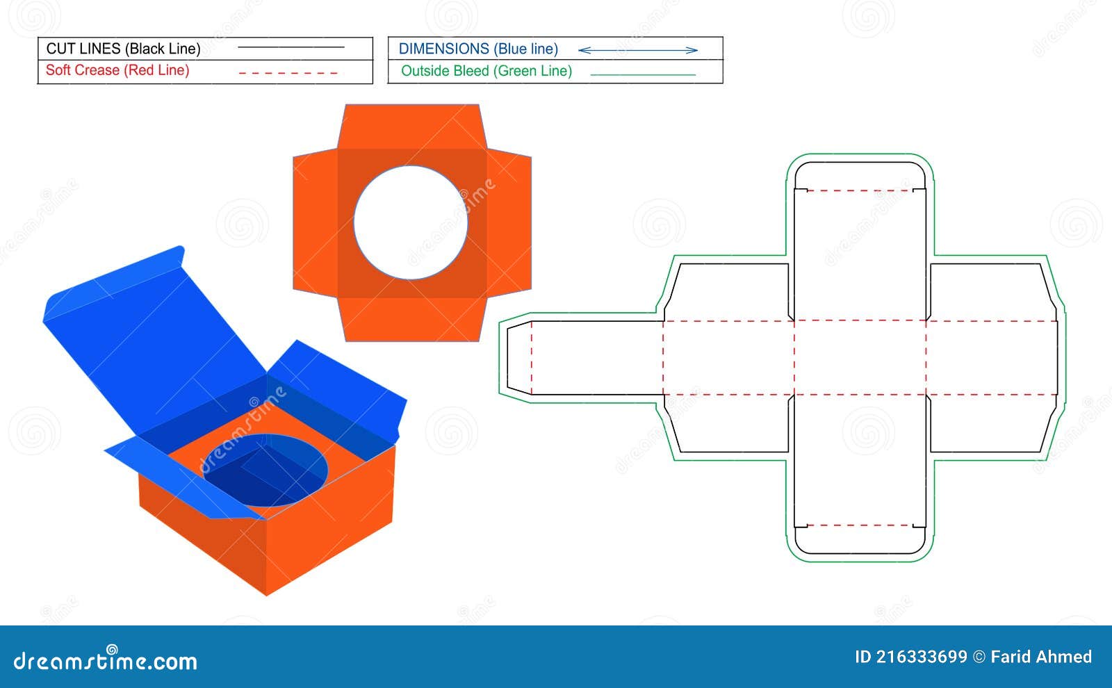Tuck End Box, Straight Tuck End Box with Product Insert Dieline ...