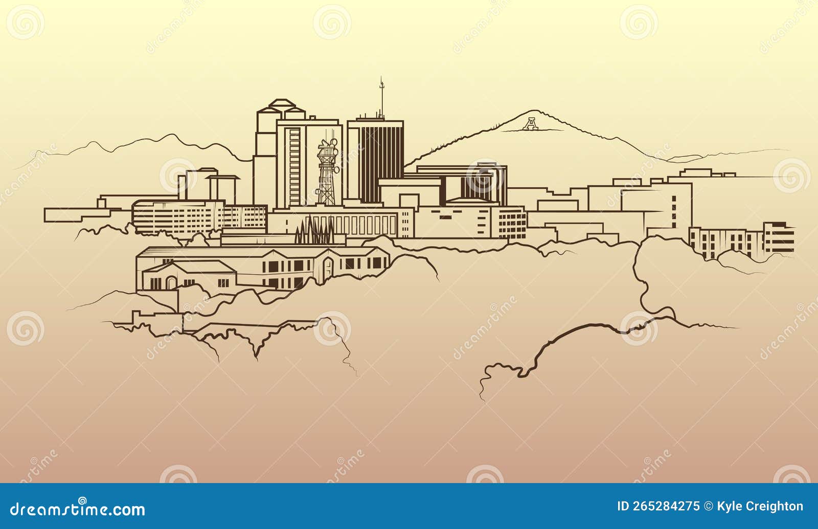 Tucson Skyline Horizontal Banner. Black And White Silhouette Of Tucson ...