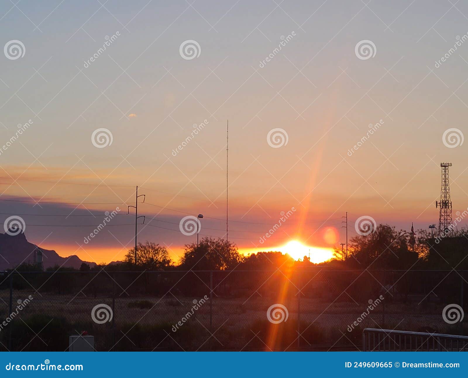Tucson Arizona sunset stock image. Image of evening - 249609665