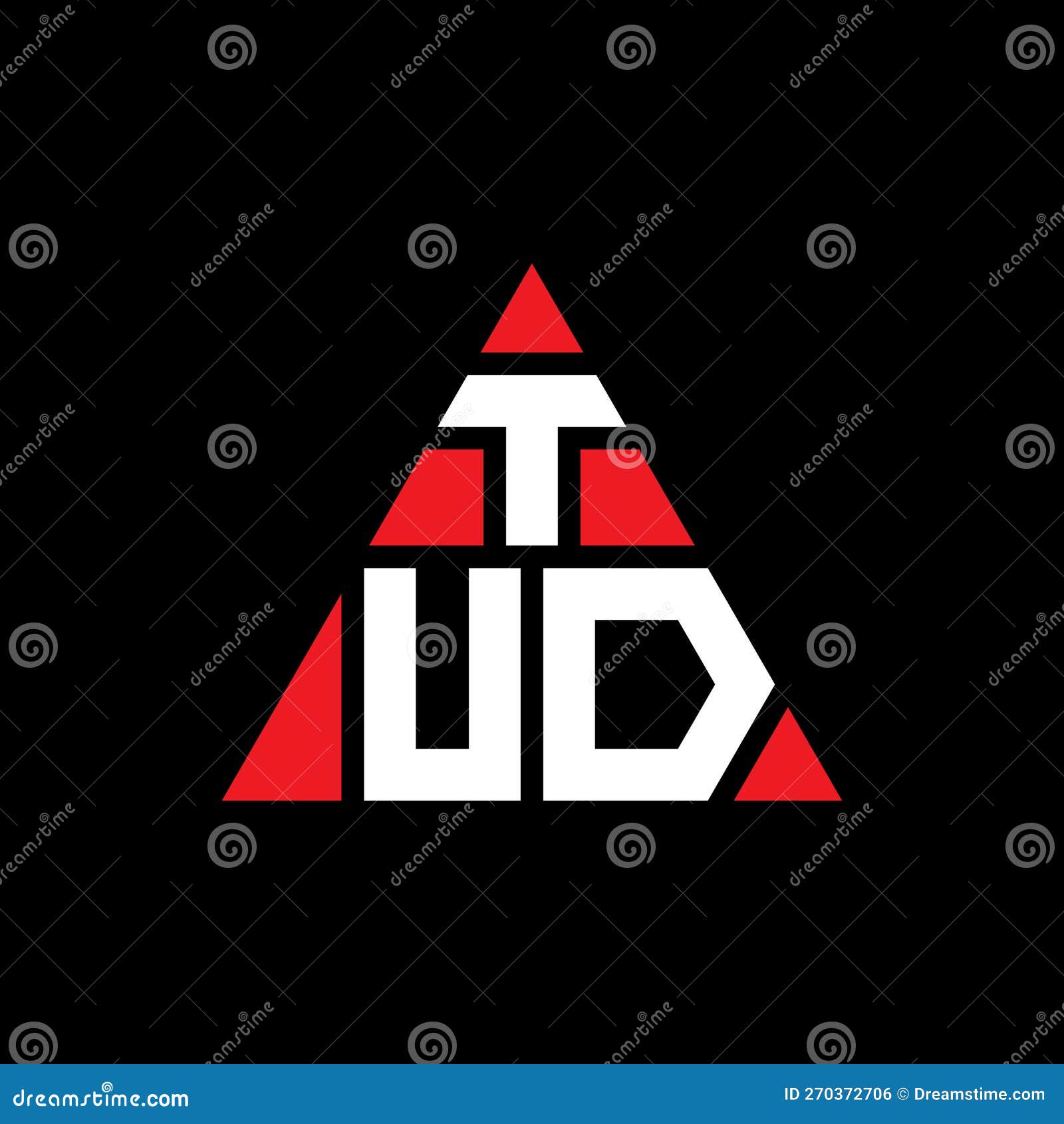 TUD Triangle Letter Logo Design with Triangle Shape. TUD Triangle Logo ...