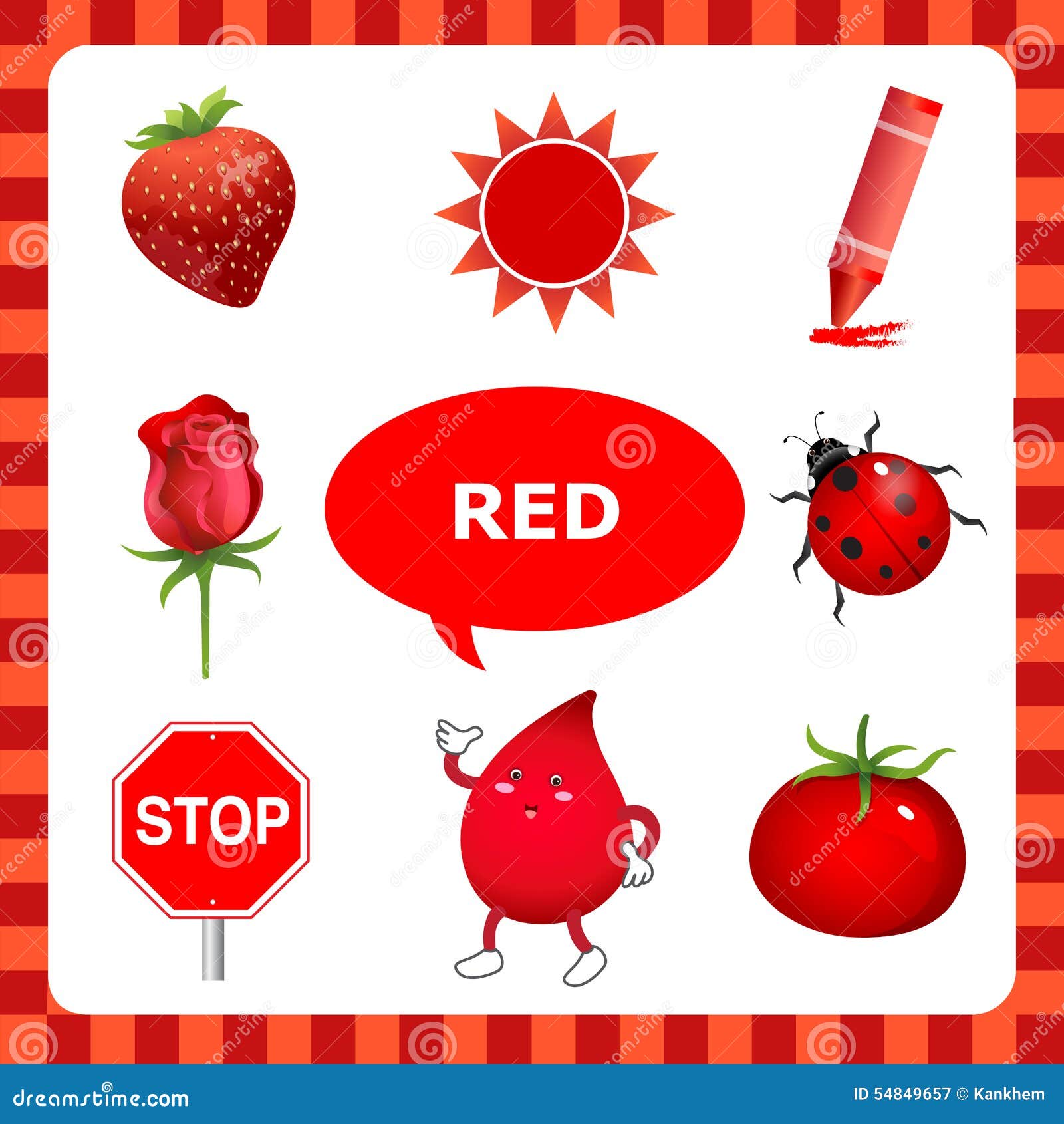 Étude De La Couleur Rouge Illustration de Vecteur - Image: 54849657