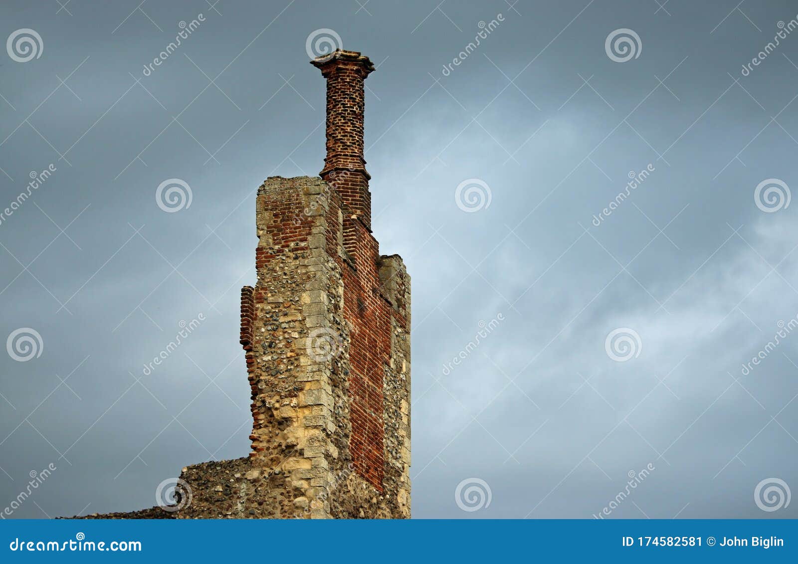 Tudor Chimney on Medieval Castle Stock Image - Image of brick, grey ...