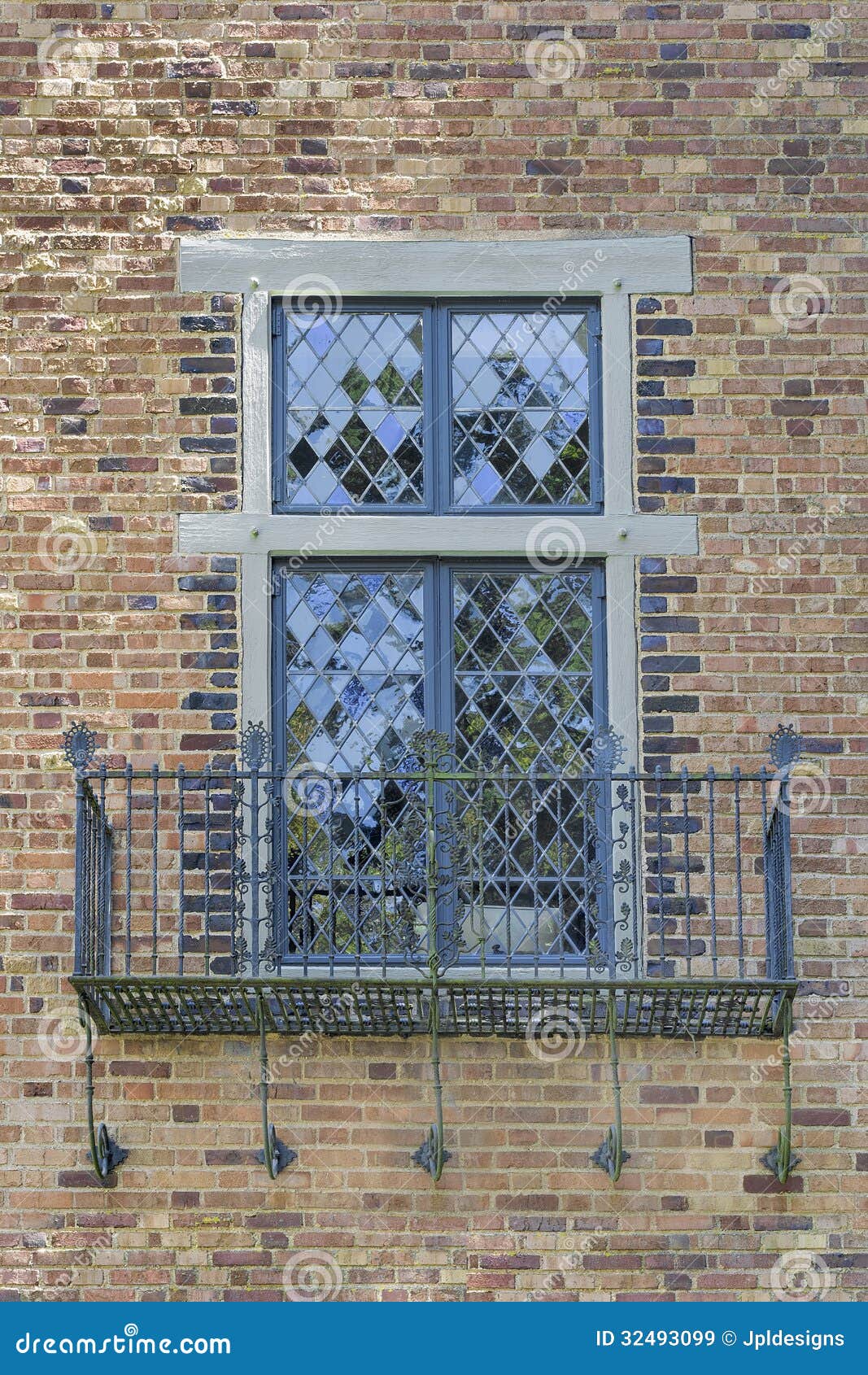 Old Style Windows With Flower Baskets Stock Photo | CartoonDealer.com ...