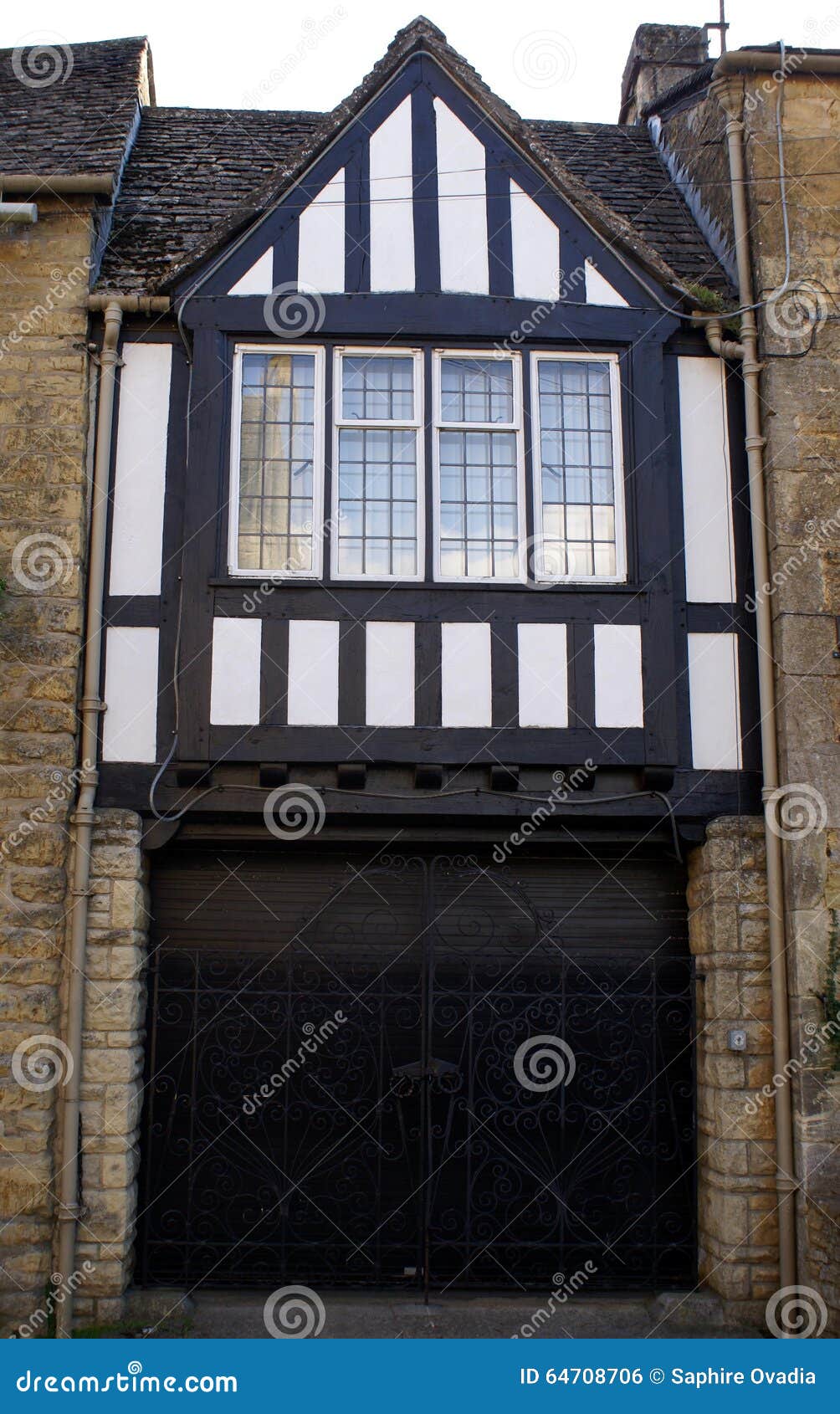 Tudor window stock photo. Image of window, gabled, roof - 64708706