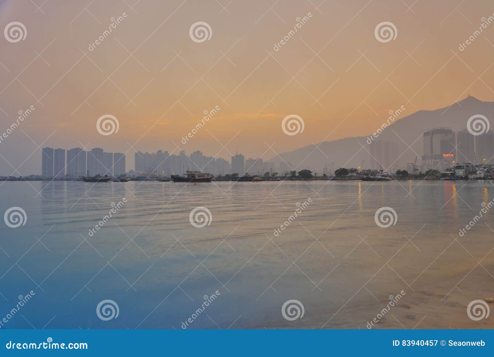 Tuen Mun of Castle Peak Bay Stock Image - Image of sunset, tourist ...