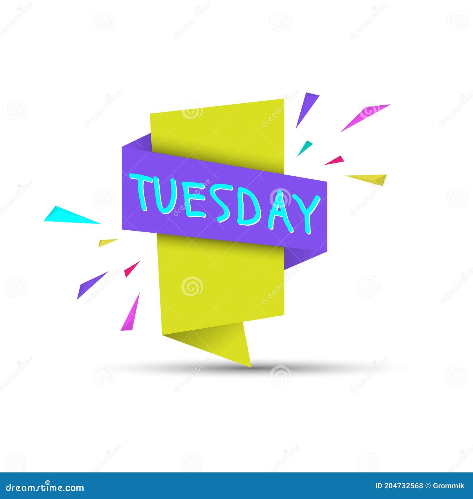 TUESDAY. Colored Banner with the Name of the Day of the Week Stock ...