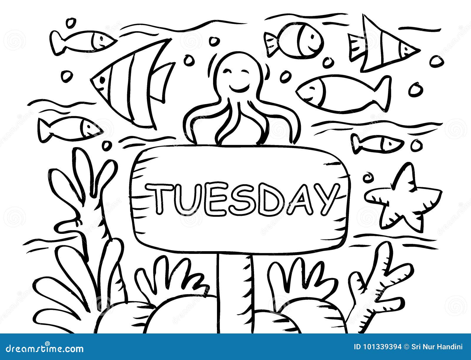 Cartoon Tuesday Coloring Page Stock Illustrations – 28 Cartoon Tuesday ...
