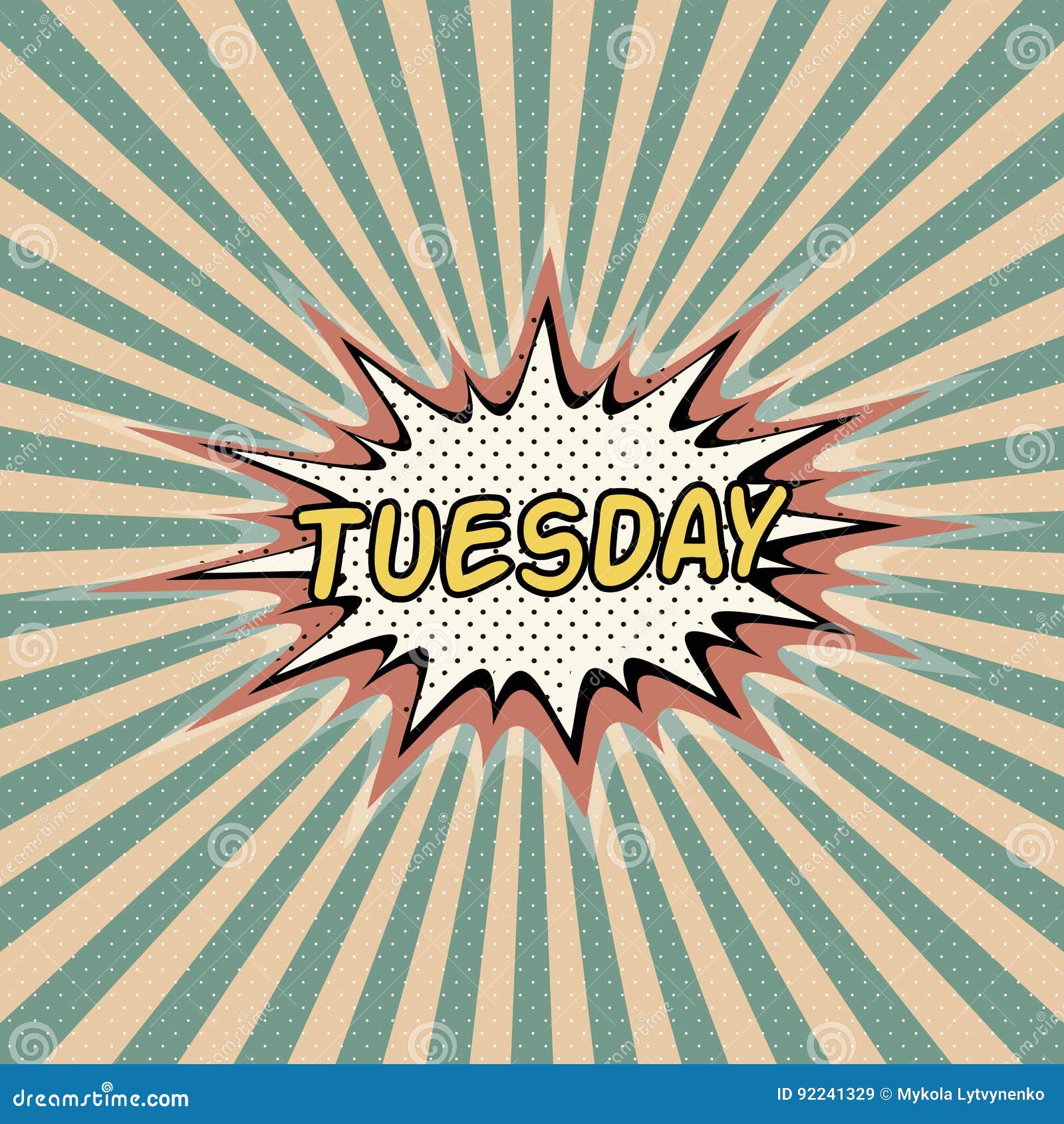 Tuesday Day Week, Comic Sound Stock Vector - Illustration of comic ...