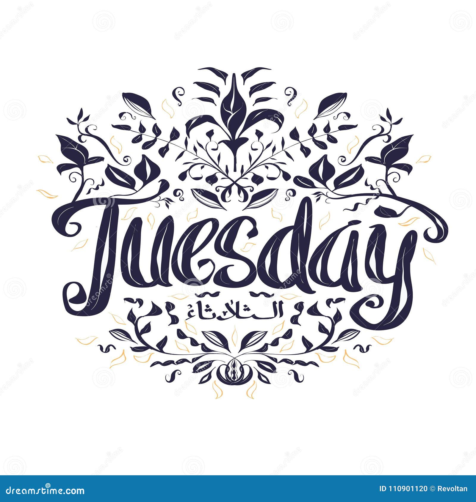 Tuesday Hand Drawn Lettering Stock Vector - Illustration of collection ...