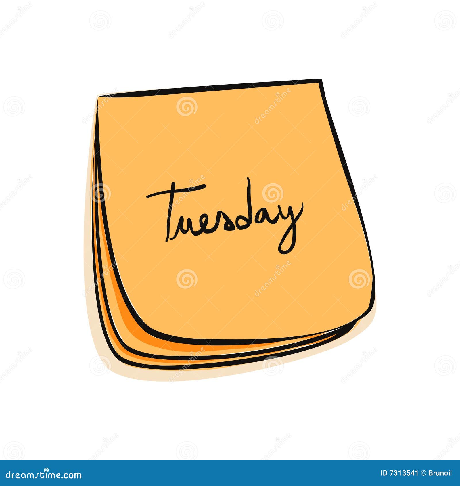Tuesday Note stock vector. Illustration of reminder, gregorian - 7313541