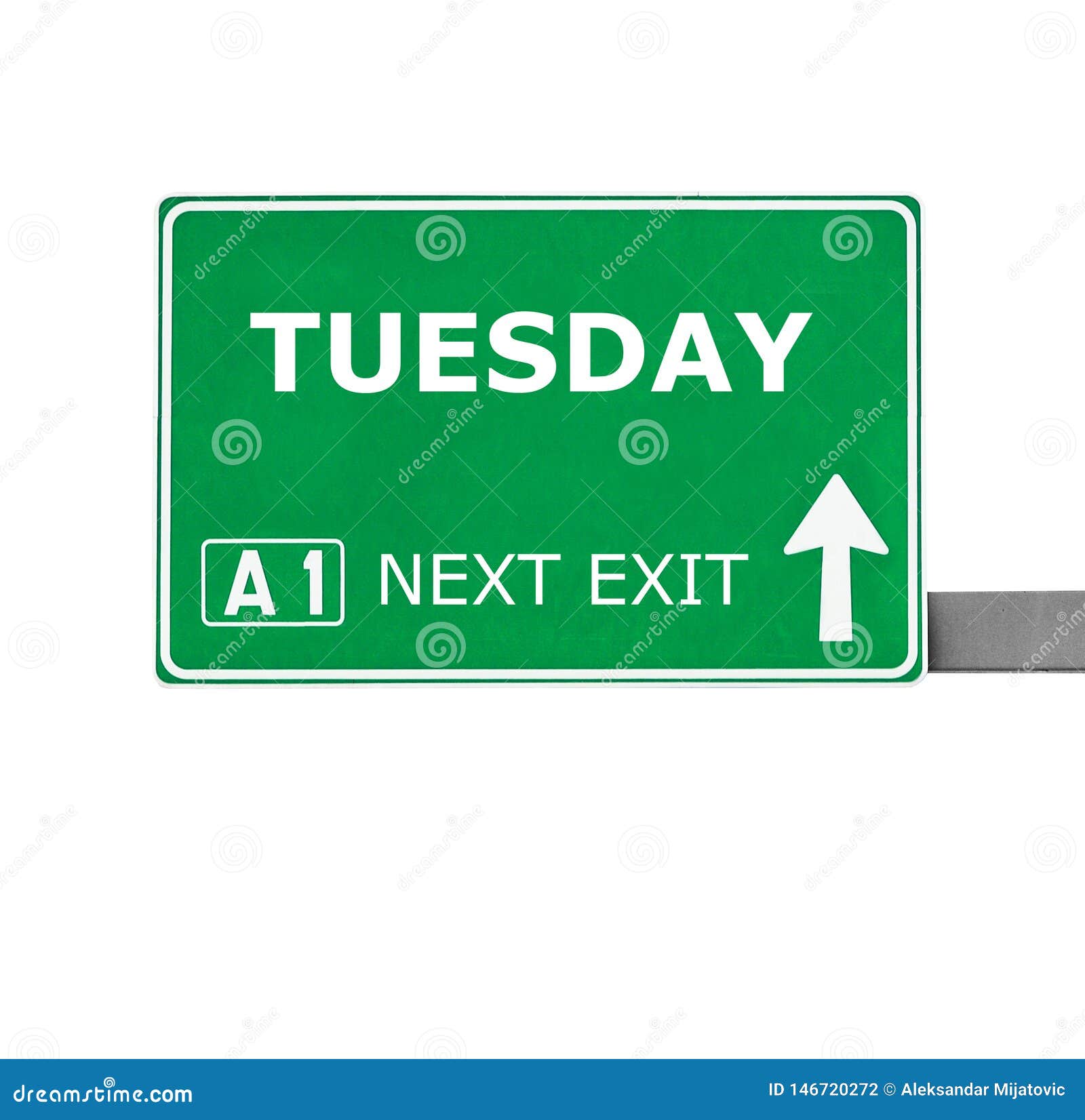 TUESDAY Road Sign Isolated on White Stock Photo - Image of billboard ...