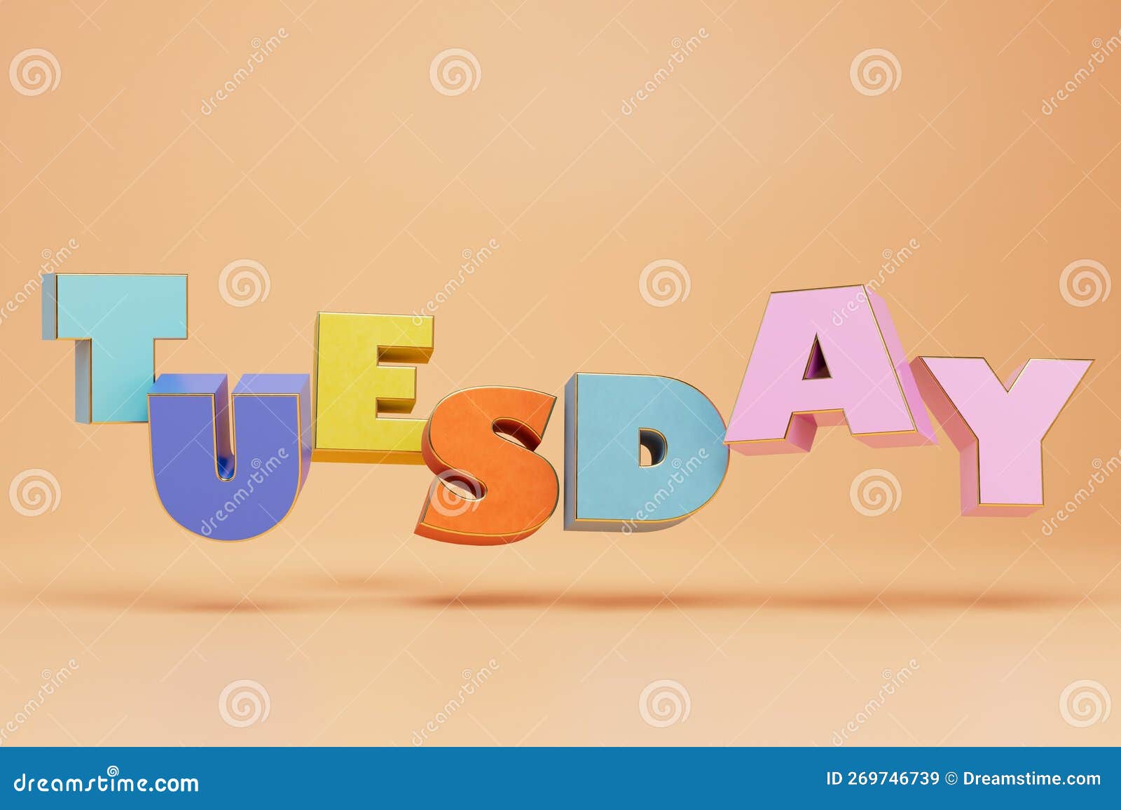Tuesday S Inscription Consists of Large Multi-colored Letters on a ...