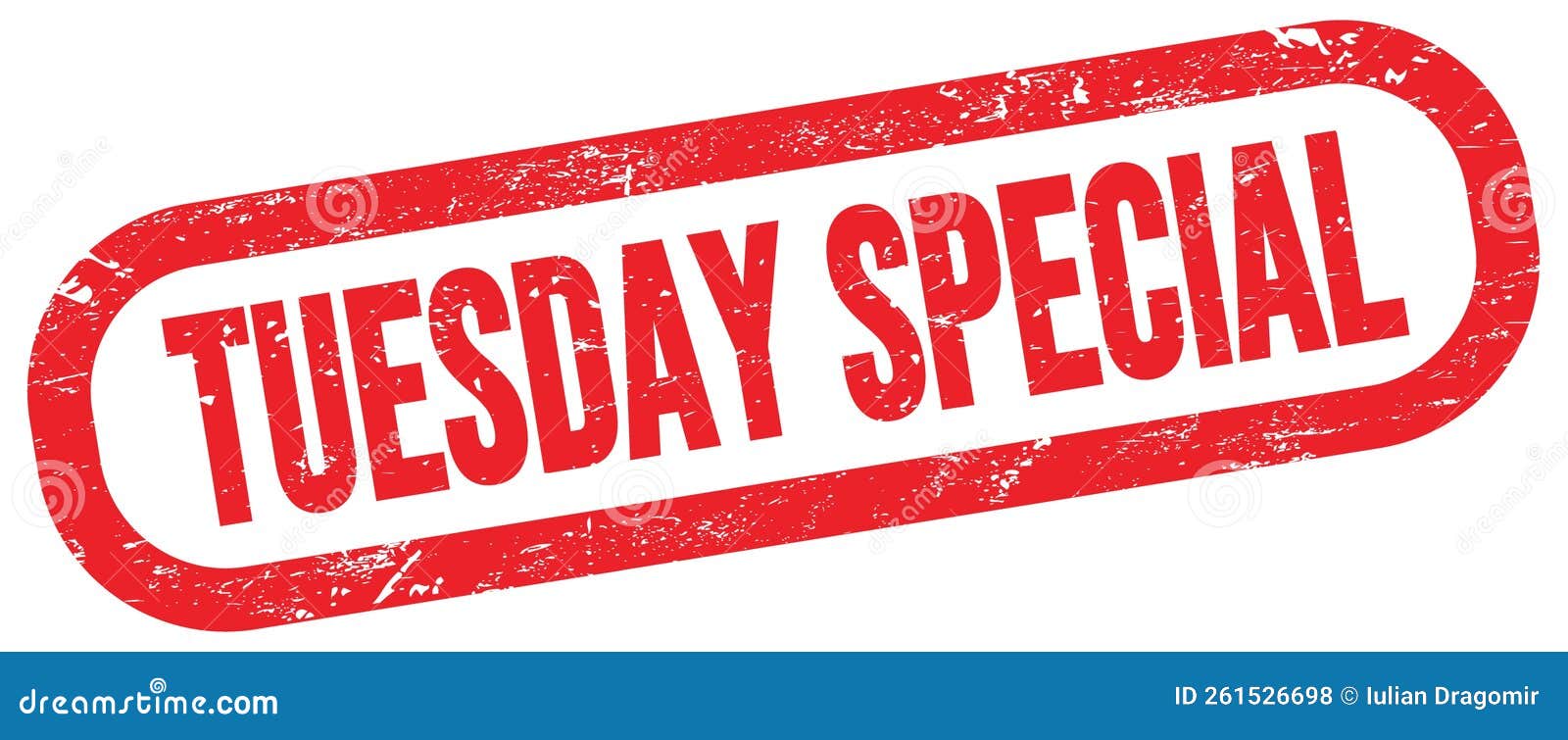 TUESDAY SPECIAL, Text Written on Red Stamp Sign Stock Illustration ...