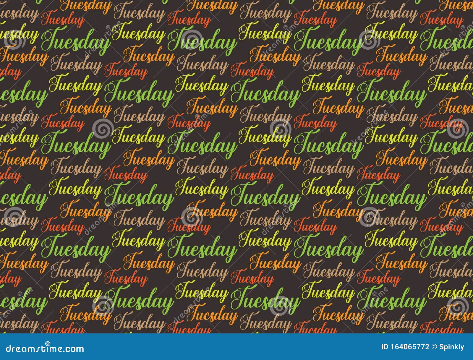 Tuesday Text Pattern for Wallpaper Use Stock Illustration ...