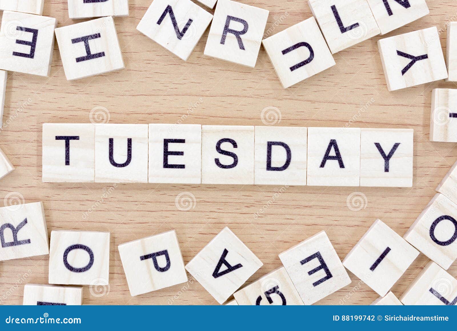 Tuesday Words with Wooden Blocks Stock Photo - Image of wooden, wood ...