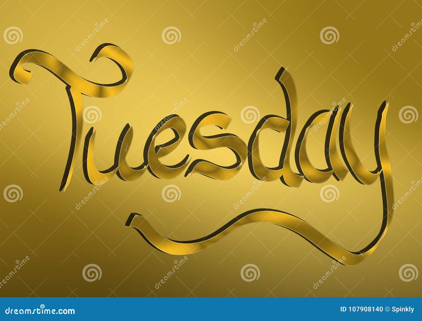 Tuesday written in gold stock illustration. Illustration of wallpaper ...