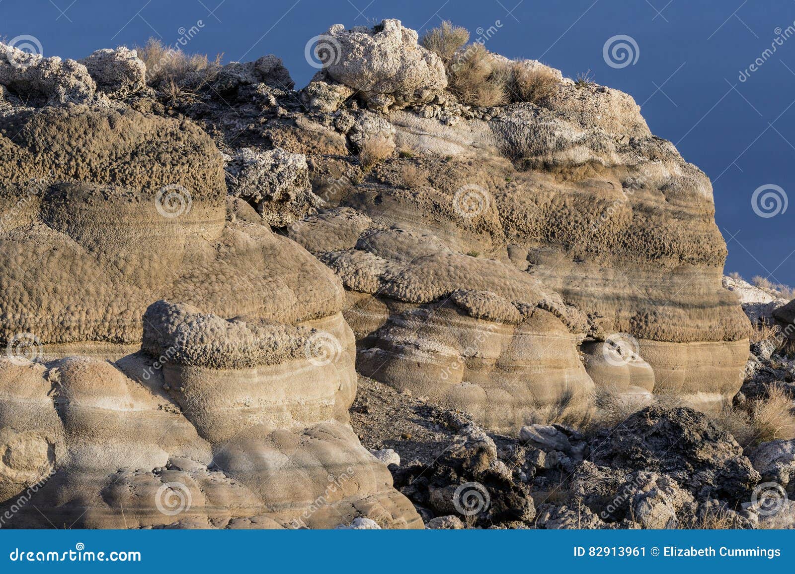 Tufa Formations Along a Lake Bed Stock Image - Image of tufa, porous ...