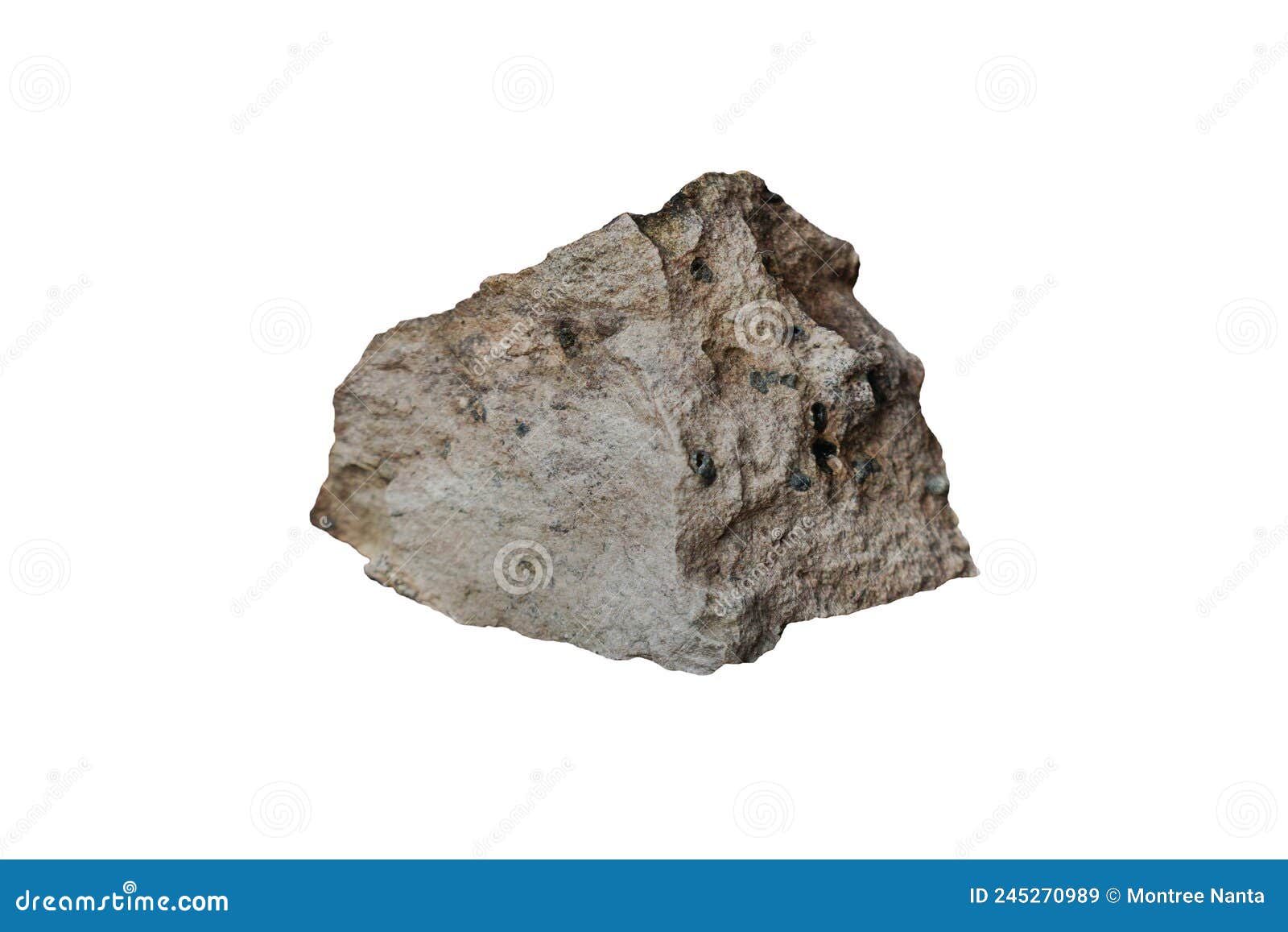 Cut Out of Tuff Igneous Rock Isolated on White Background. Stock Image ...