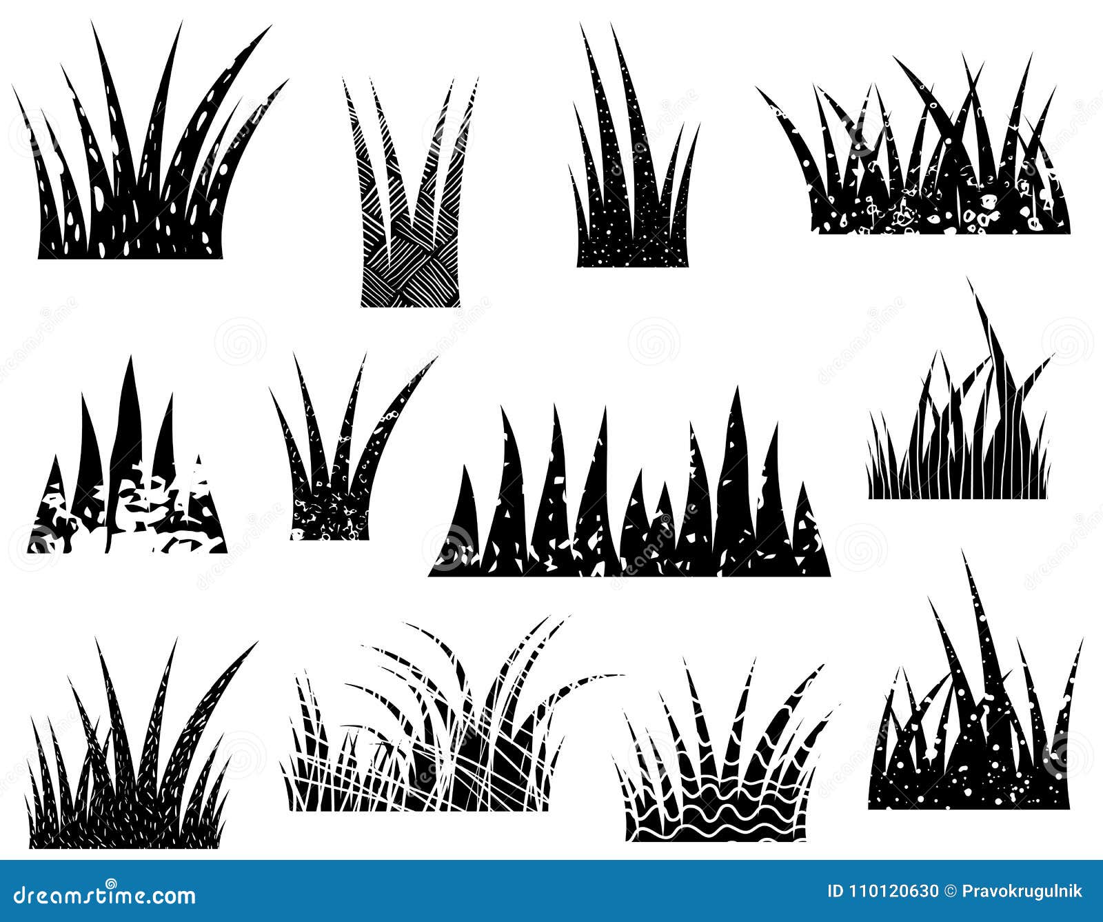 Tufts of Vector Abstract Grass Silhouette Stock Vector - Illustration ...