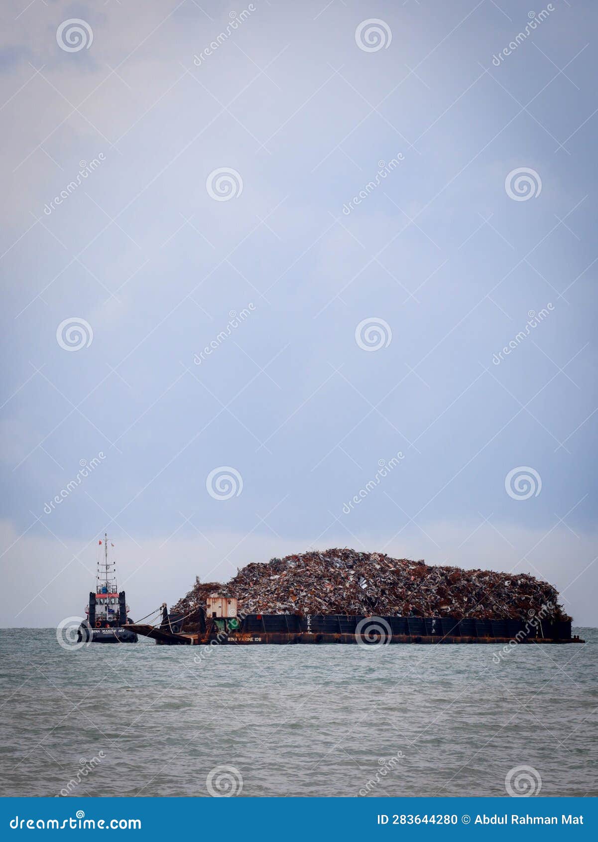 Tug boat with a barge stock photo. Image of ocean, canal - 283644280