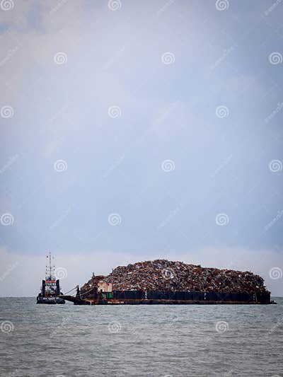 Tug boat with a barge stock photo. Image of ocean, canal - 283644280
