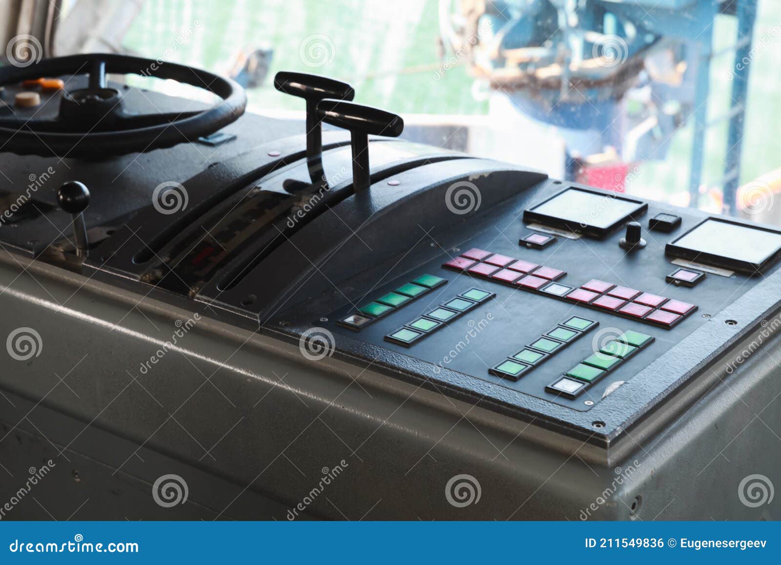 Tug Boat Dashboard. Captains Bridge Controls Stock Photo - Image of ...