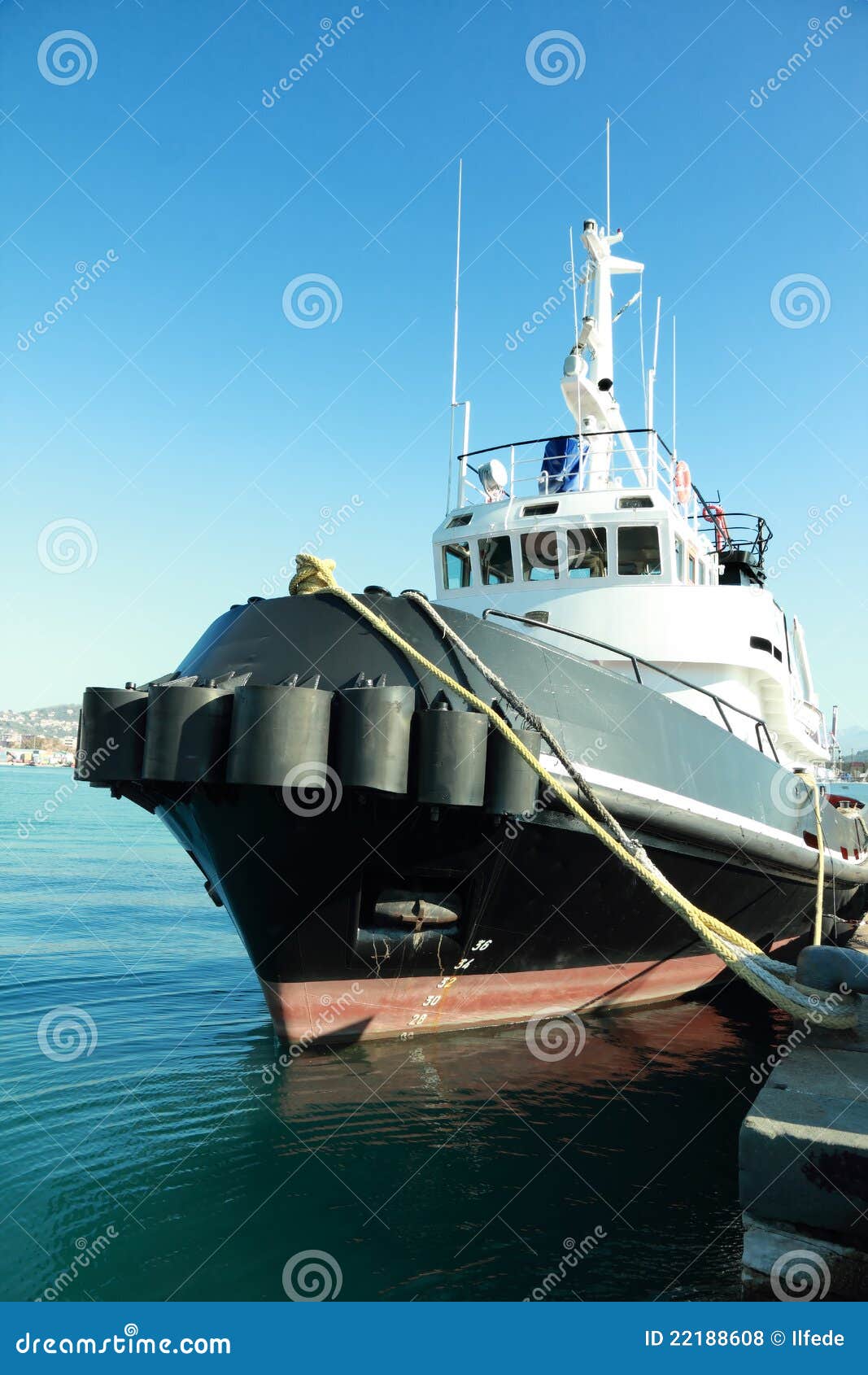 Tug boat on harbor stock photo. Image of port, vessel - 22188608