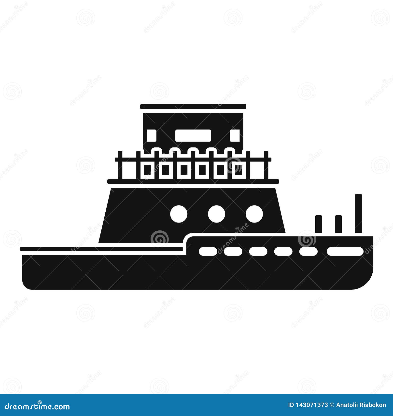Tug Boat Icon, Simple Style Stock Vector - Illustration of port, shadow ...