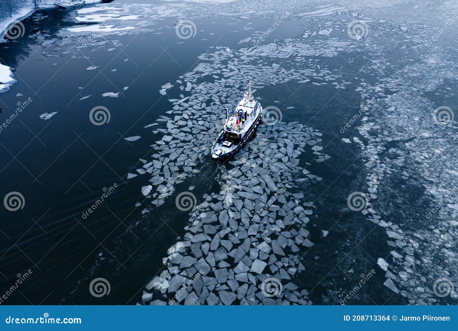 Tug Boat on a Sea in Winter Stock Photo - Image of navigate, north ...