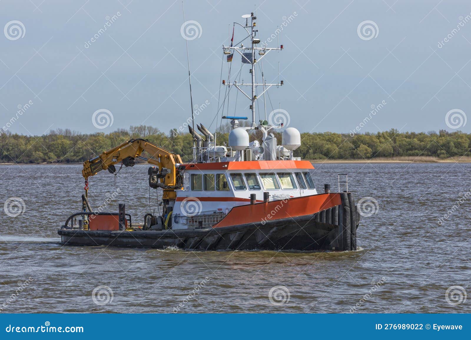 Tug boat with tow stock photo. Image of industrial, transportation ...